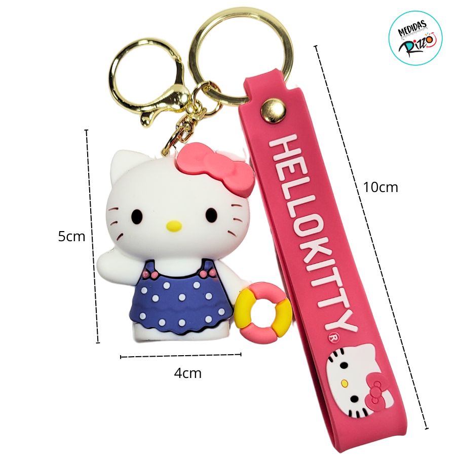 Chaveiro 3D Hello Kitty Azul - 5cm - 1 unidade - Rizzo - Rizzo Embalagens