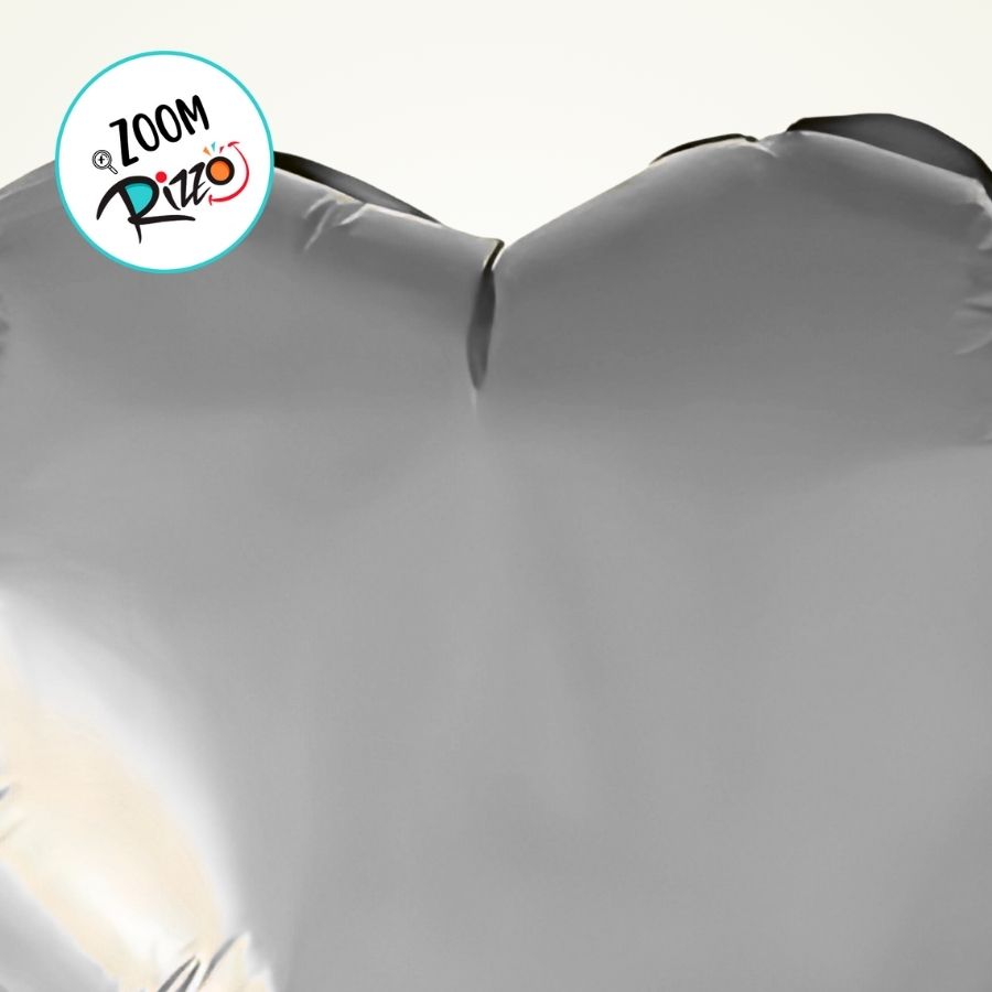 Balão De Festa Metalizado De Coração 10" 25cm - Prata - 1 unidades ...