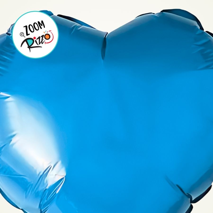 Balão De Festa Metalizado De Coração 10" 25cm - Azul - 1 unidades ...
