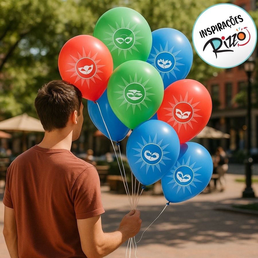 Balão Festa Decorado 9" 23cm - PJ Masks - 25 unidades - Regina - Rizzo ...