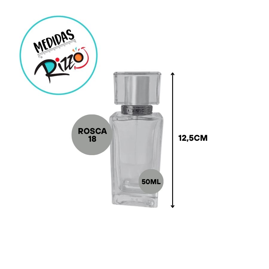 Frasco para Perfumaria de Vidro Retangular - Spray Dourado com Tampa ...