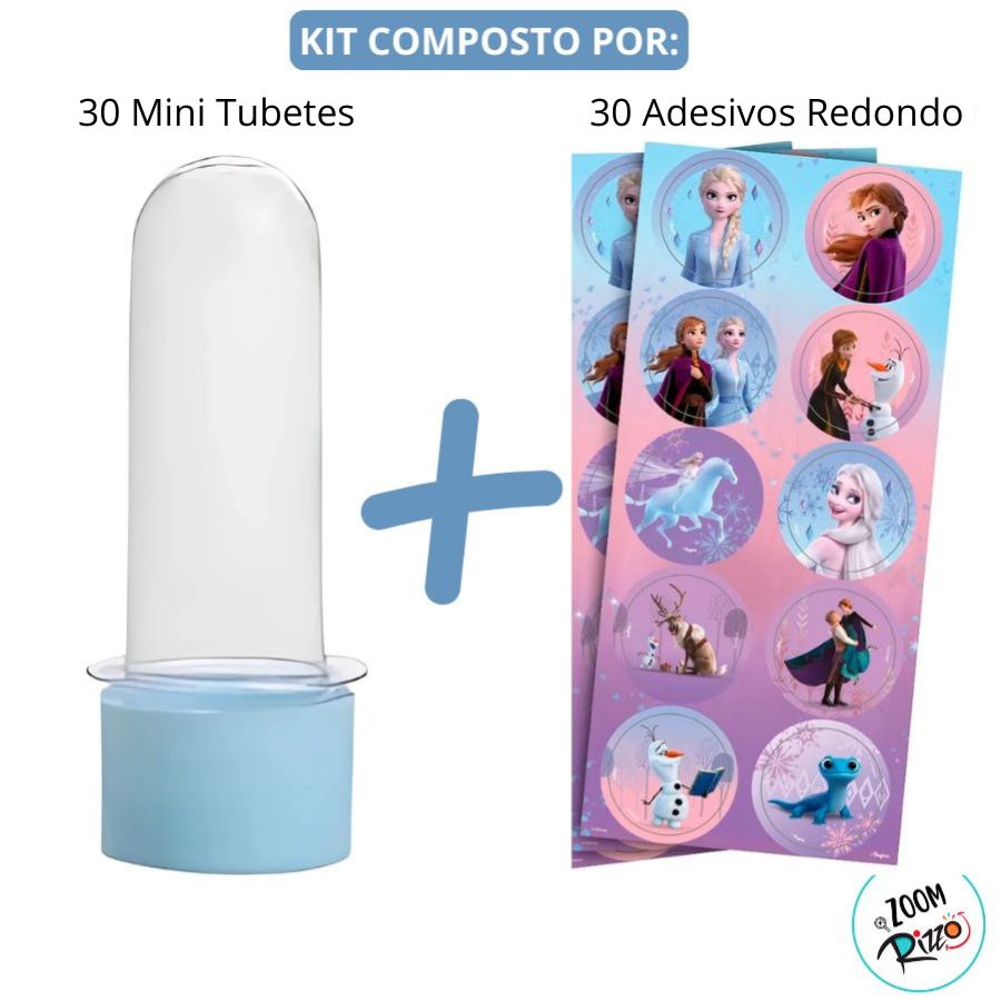 Kit Mini Tubete e Adesivo Lembrancinha Festa Frozen - 30 unidades ...