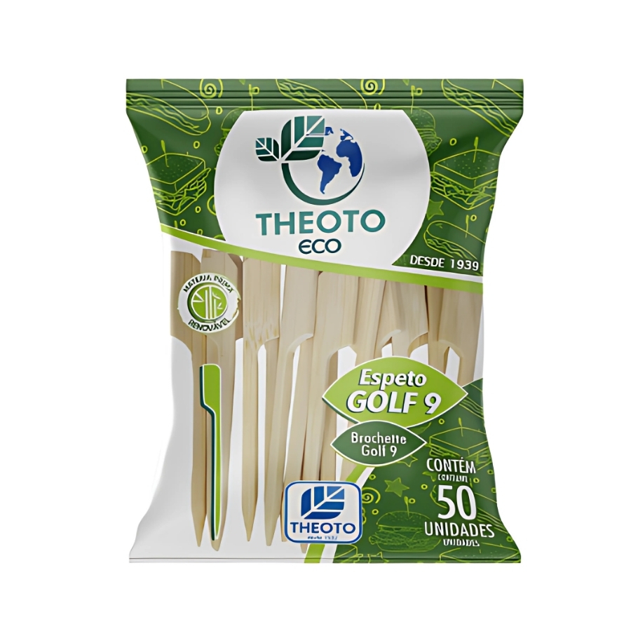 Espeto Golf de Madeira - 9cm - 50 unidades - Theoto - Rizzo - Rizzo ...