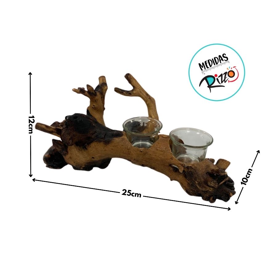 Decoração Madeira - Rústica Artesanal - Galho Claro Com Vidro - 1 ...
