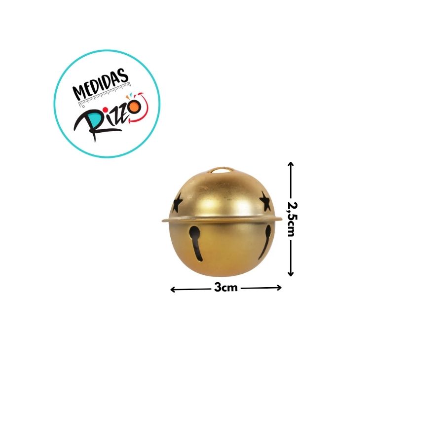 Enfeite Decorativo De Natal - Mini Guizo Dourado - 3x2,5cm - 9 unidades ...