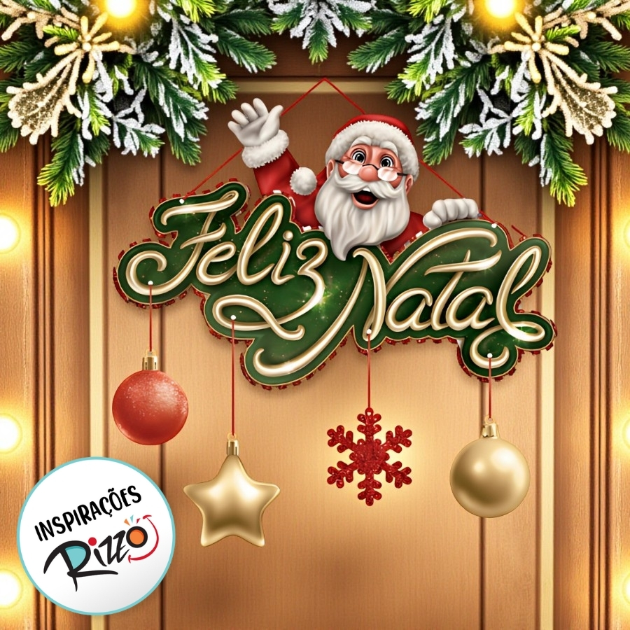 Painel Decorativo - Papai Noel Feliz Natal - 64x44cm - 1 unidade ...