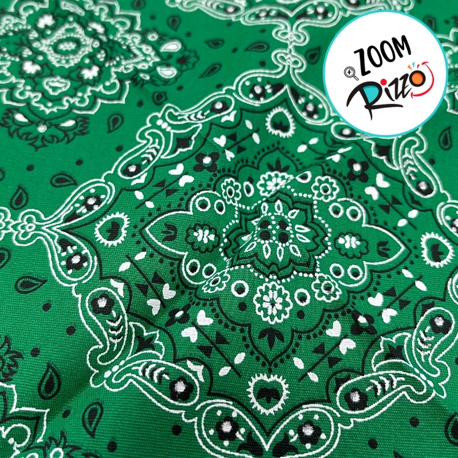 Bandana Estampada - Verde Escuro - 1 unidade - Rizzo - Rizzo Embalagens