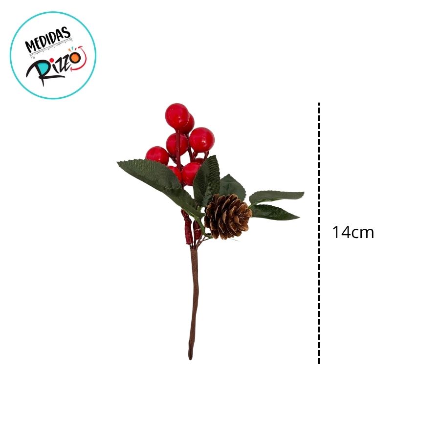 Galho Decorativo de Natal - Berry - Vermelho - 14cm - 1 unidade ...