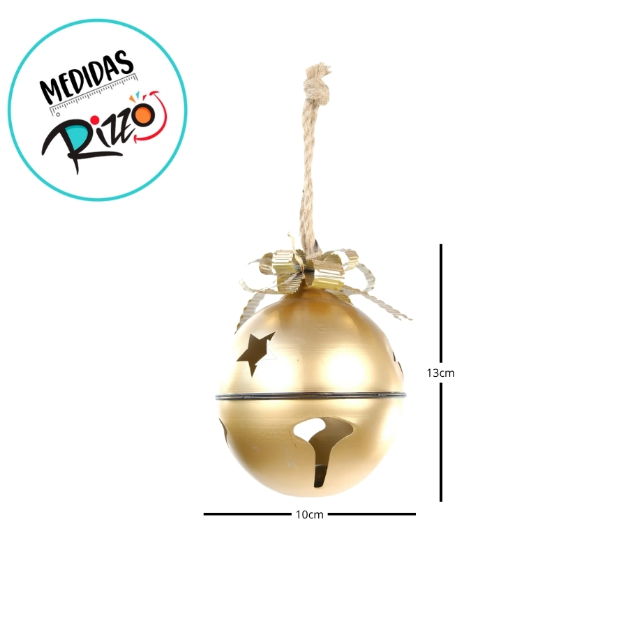 Enfeite Para Pendurar de Natal - Guizo Ouro - 10x13cm - 1 unidade ...