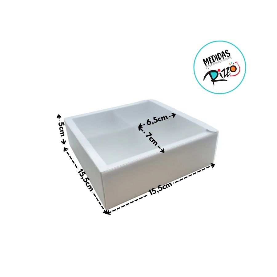 Caixa 4 Pães de Mel - Branco - 15,5x15,5x5cm - 5 unidades - Rizzo ...