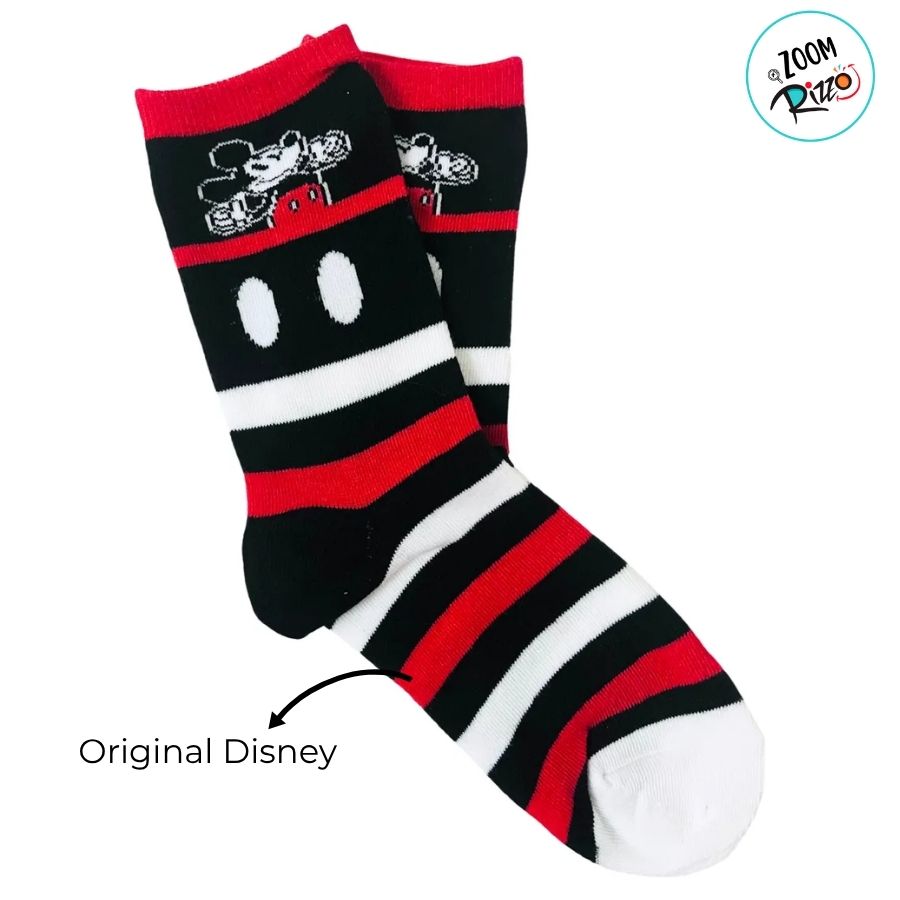 Meia Infantil Cano Médio - Mickey Mouse - Listrada - 23/27 - 1 unidade ...