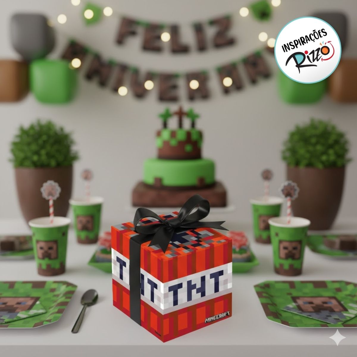 Caixa Cubo - Minecraft TNT - 7,5x7,5x7,5cm - 8 unidades - FestColor ...