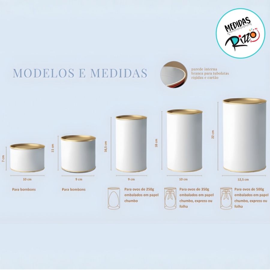 Lata Rigida para Ovos de 250g - Ovo Clean - 9x16,5cm - 1 unidade - Cromus - Rizzo - Rizzo Embalagens