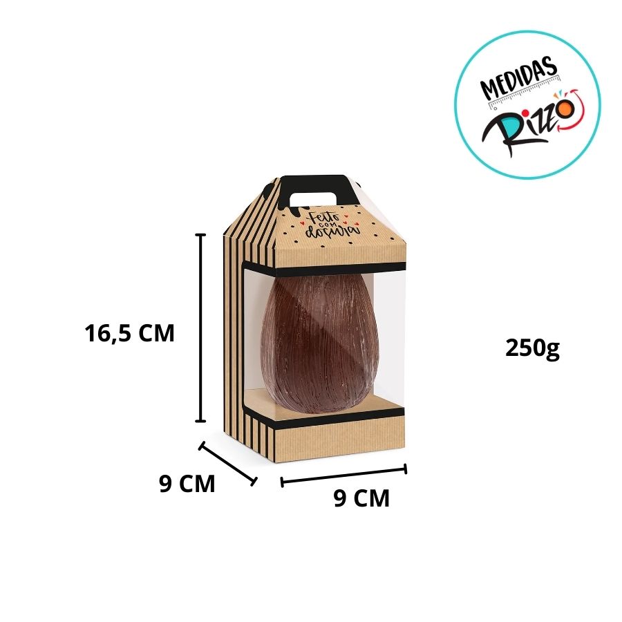 Caixa New Maleta para Ovo de 250g com Visor - Kraft Doçura - 6 unidades ...