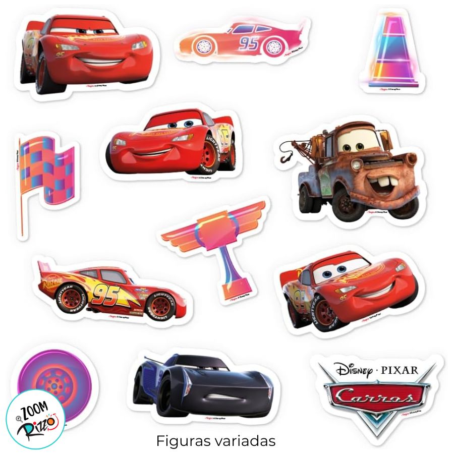 Mini Personagens Decorativos - Carros - Disney Original - 12 unidades ...