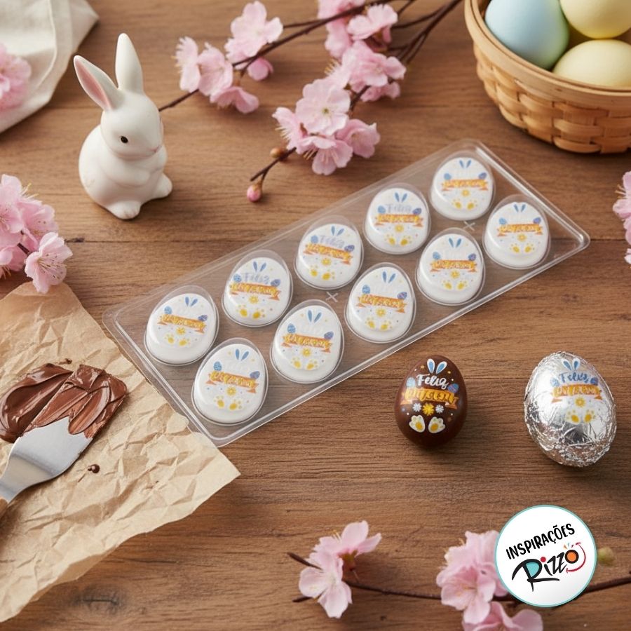 Blister Decorado com Transfer para Chocolate - Ovo de Páscoa 50g - BLP ...