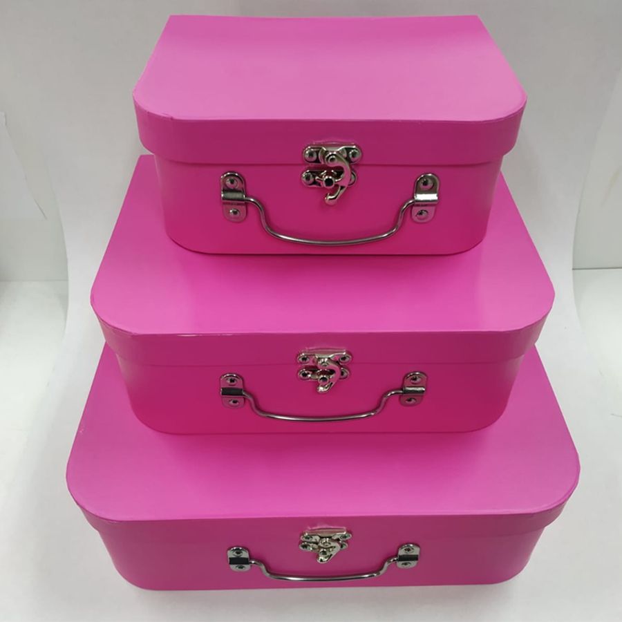 Kit Maleta Rosa Pink - 03 Unidades - Rizzo Festas - Rizzo Embalagens