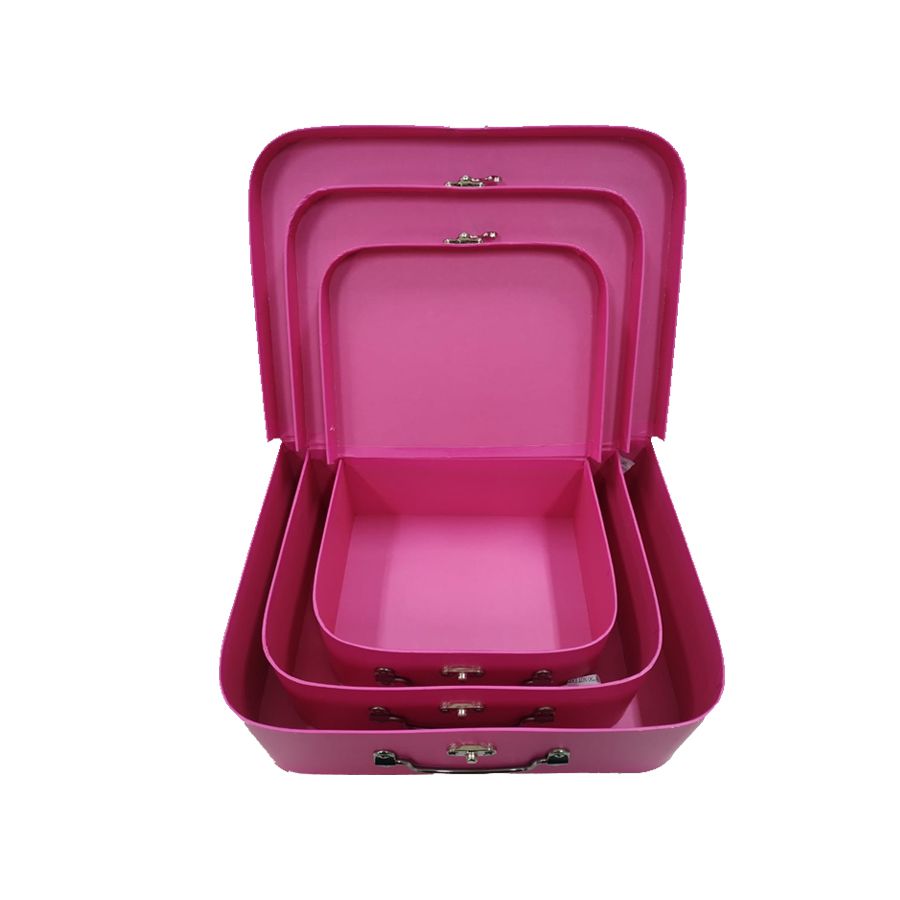 Kit Maleta Rosa Pink - 03 Unidades - Rizzo Festas - Rizzo Embalagens