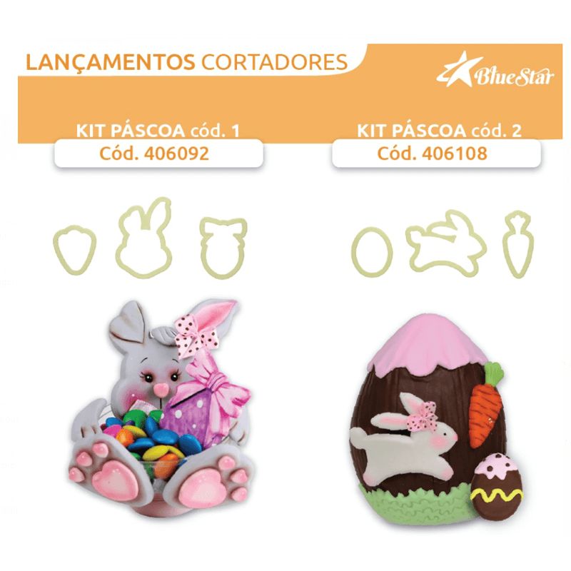 Kit Páscoa Cód. 2 com 3 peças BlueStar Rizzo - Rizzo Embalagens