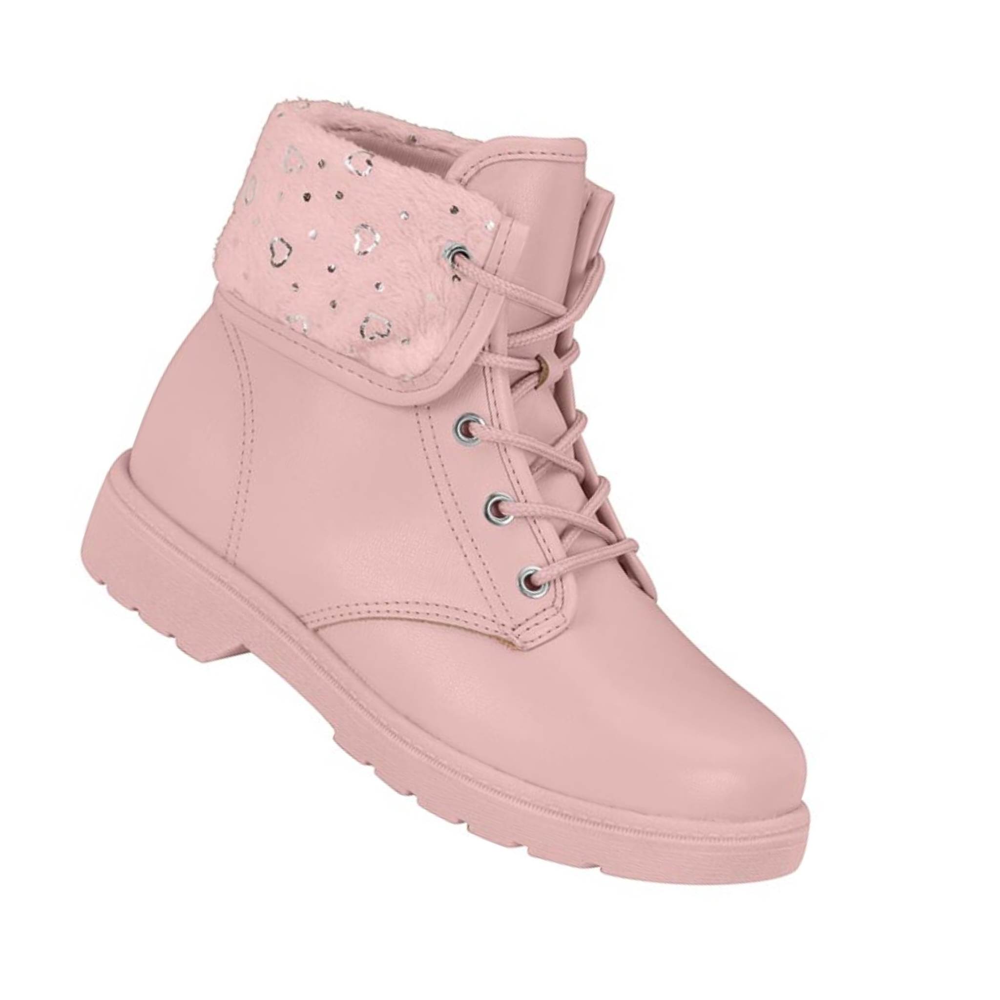 Bota Infantil Menina Molekinha Love- Rosa/Prata - Pirulito Calçados