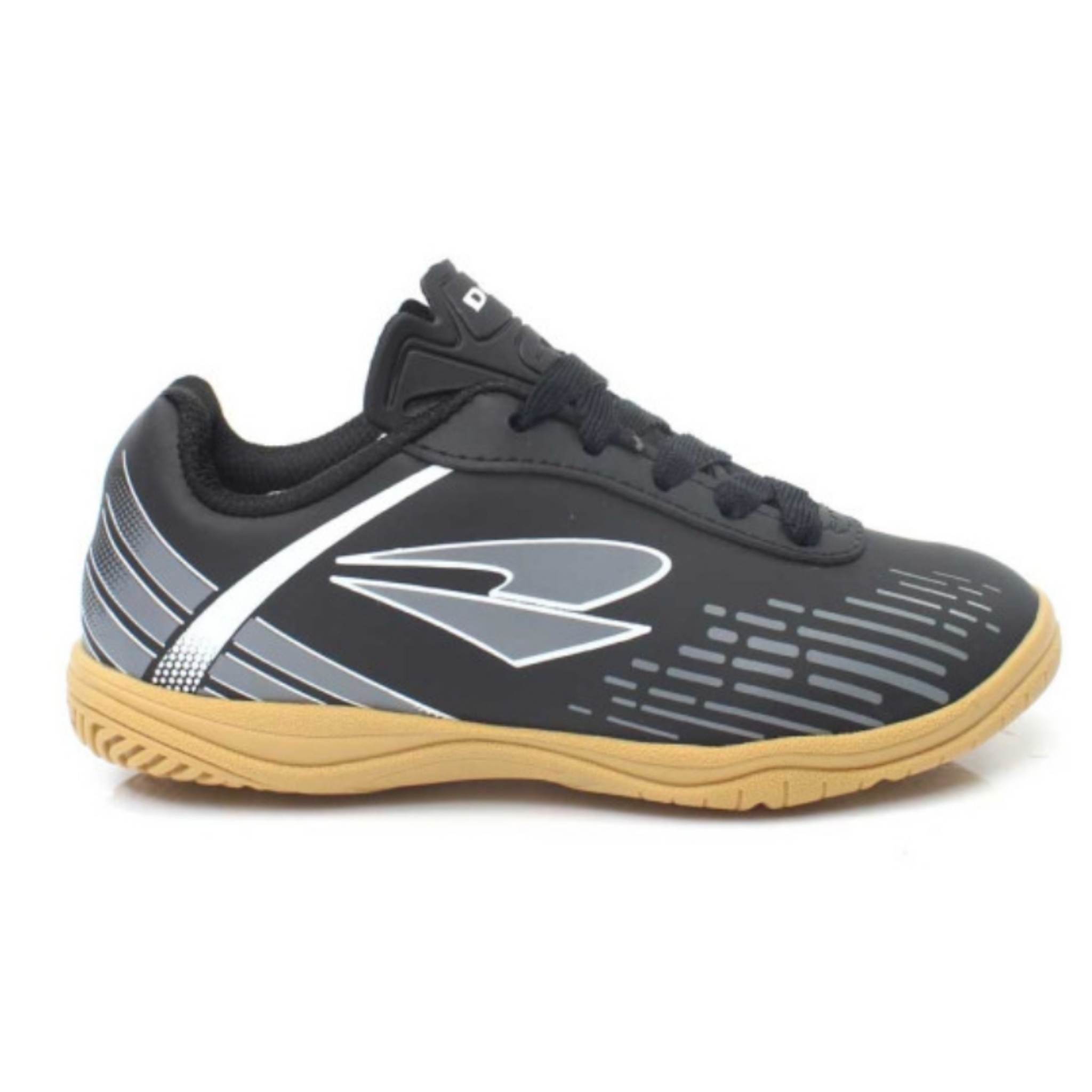 Chuteira Infantil Menino Futsal Dray- Preto/Chumbo - Pirulito Calçados