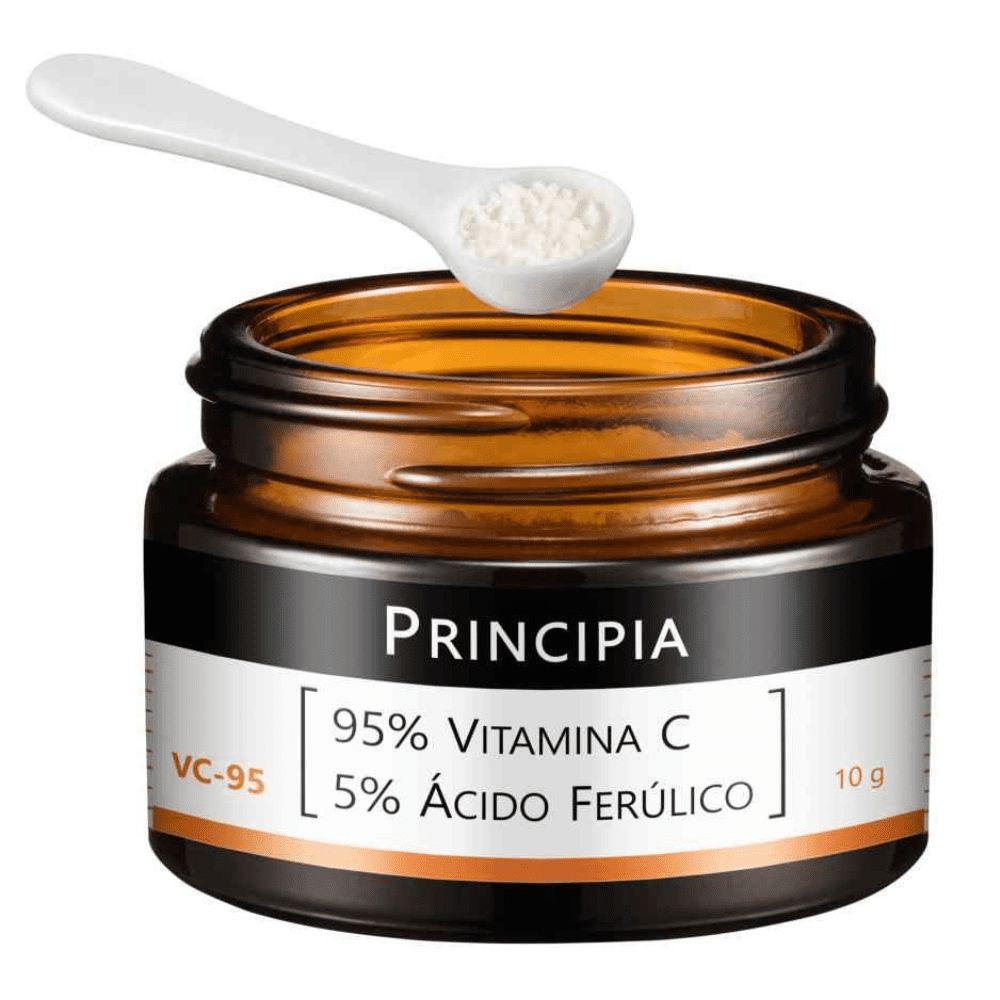 Principia Skincare Pó Ultrafino Vitamina C Pura 95% + 5% Ácido Ferúlico ...