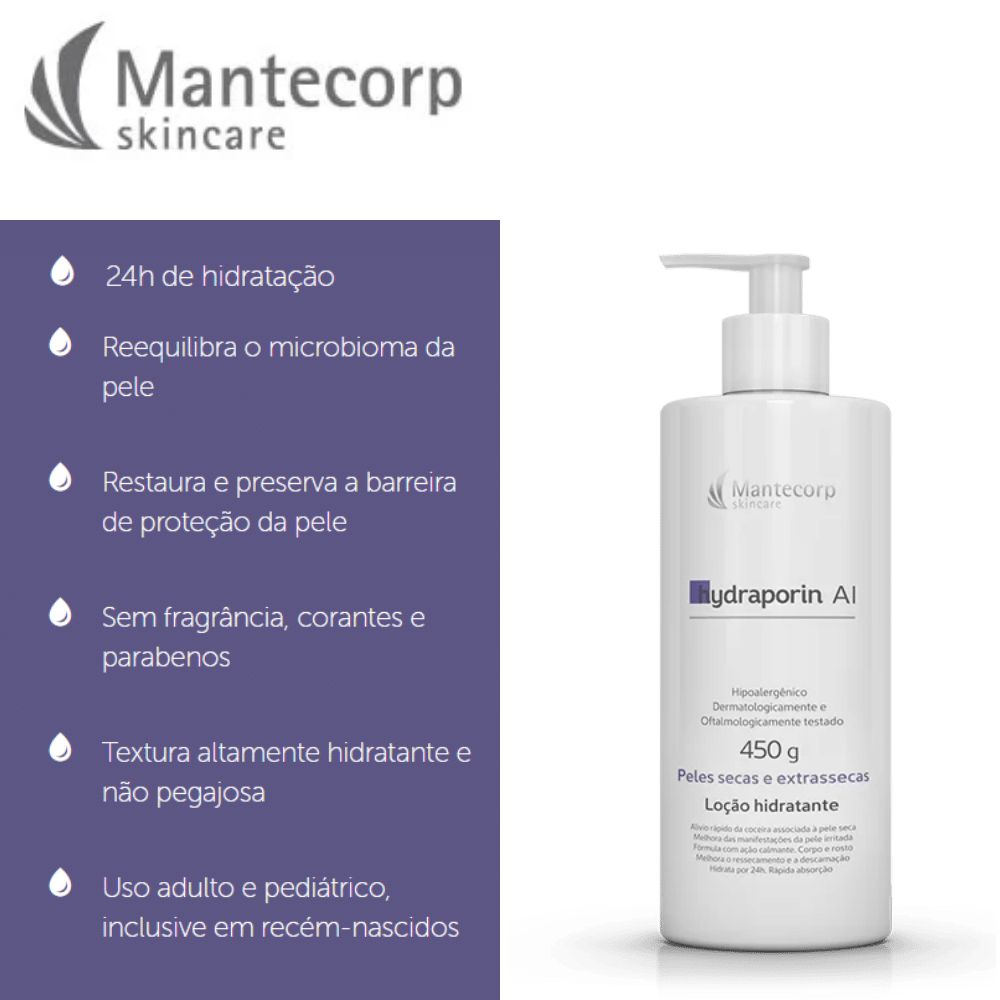 Mantecorp Loção Hidratante Corporal Hydraporin AI 450g - Cosméticos ...