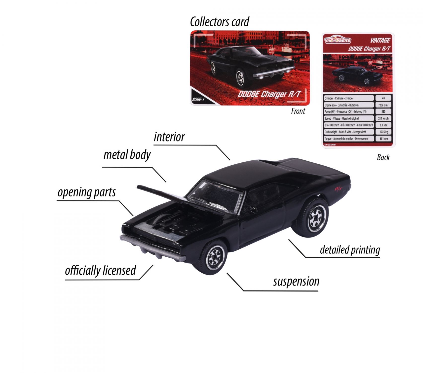 1/64 MAJORETTE DODGE CHARGER R/T SERIE VINTAGE - Miniaturas ...