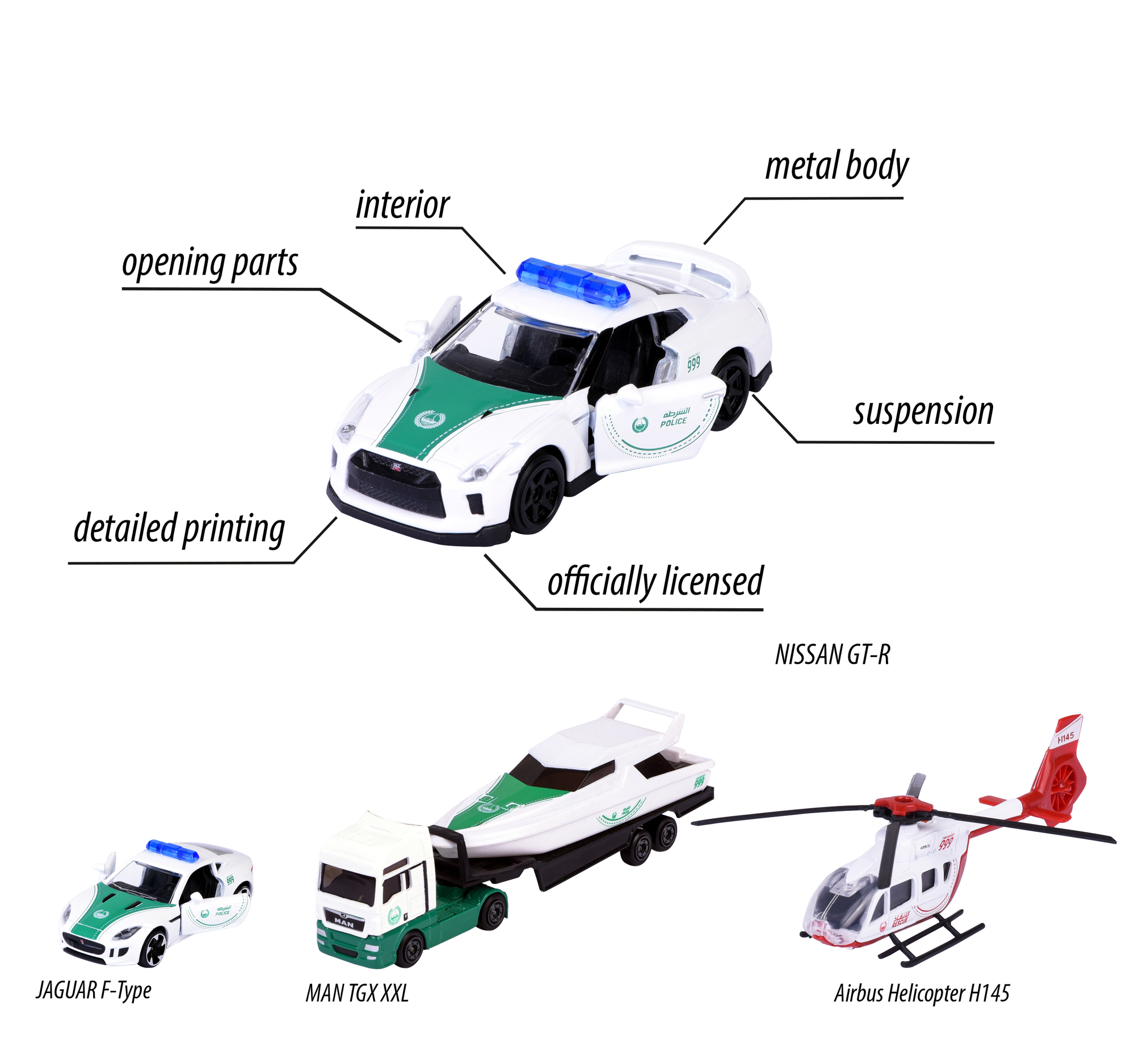 1/64 MAJORETTE SET S.O.S. DUBAI POLICE - Miniaturas colecionáveis para ...