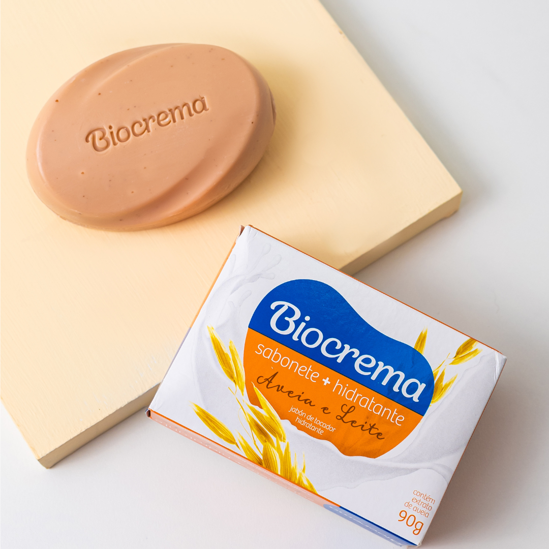 Sabonete Biocrema Aveia e Leite 90g - Memphis