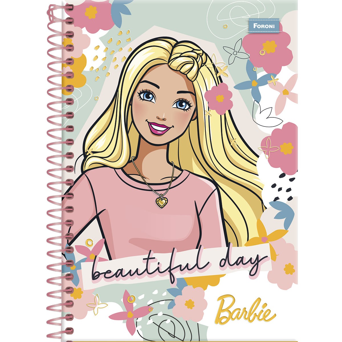 CADERNO ESPIRAL PEQUENO 1/4 BARBIE FORONI - GRAFITTE - Papelaria ...