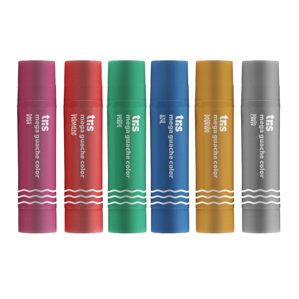 Guache em Bastão Metálico Mega 6C 911537 Tris - Papelaria Grafitte ...