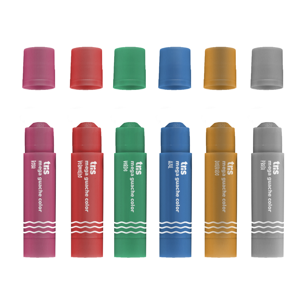 Guache em Bastão Metálico Mega 6C 911537 Tris - Papelaria Grafitte ...