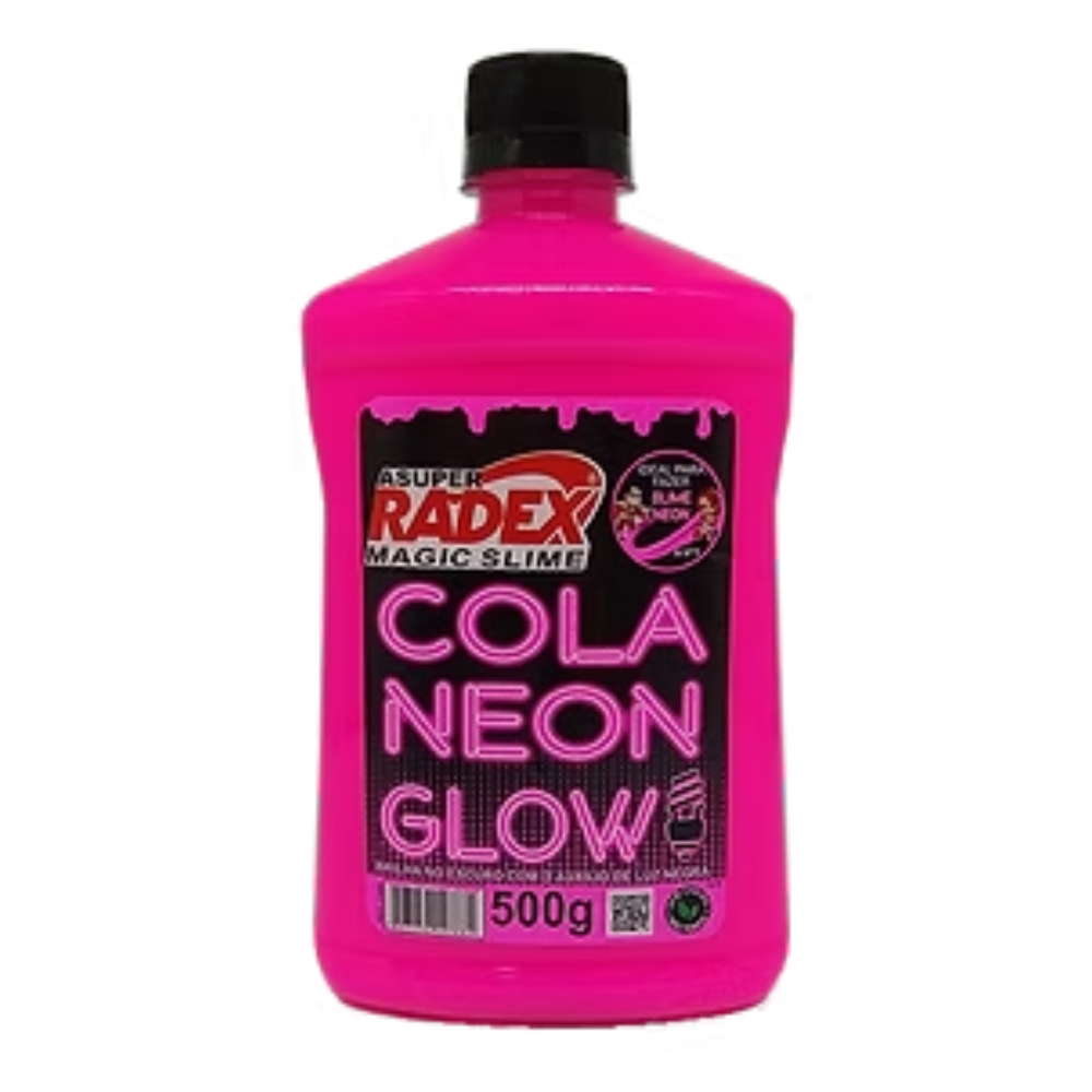 Cola Slime Neon Glow 500g Radex - Papelaria Grafitte | Papelaria para ...