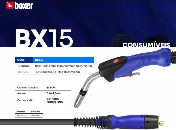 Tocha MIG MAG BX26 270A 3 Metros - 1570014 BOXER - Amazon Compressores ...
