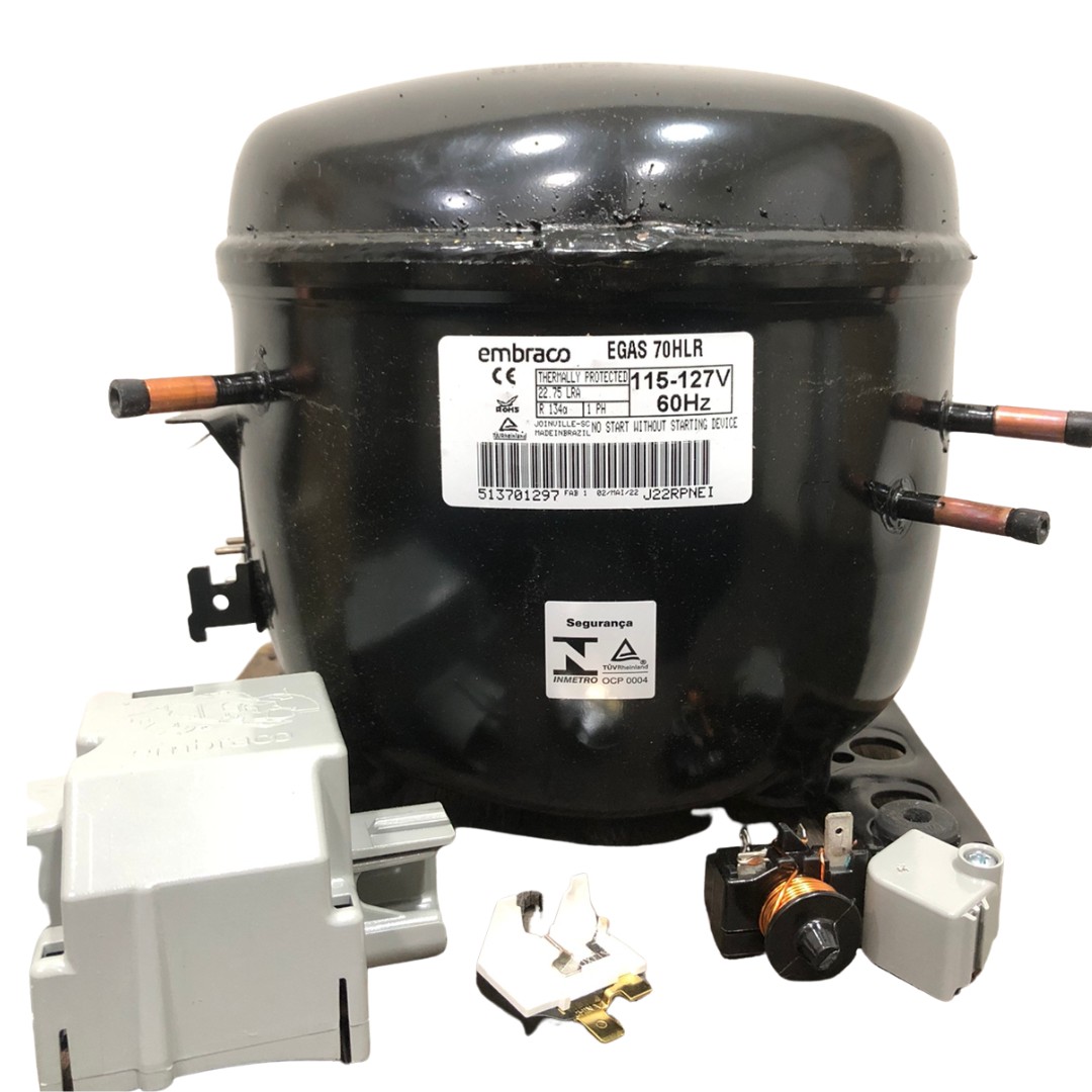 Compressor 1/5+ R134 110V EGAS70HLR EMBRACO - Difusor ar condicionado