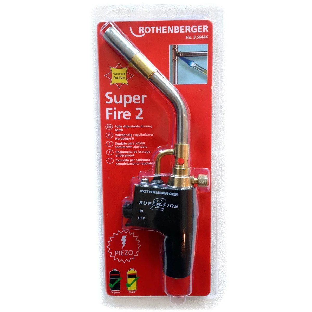 Kit Maçarico Super Fire 2 ROTHENBERGER com 2 Refis - Difusor ar ...