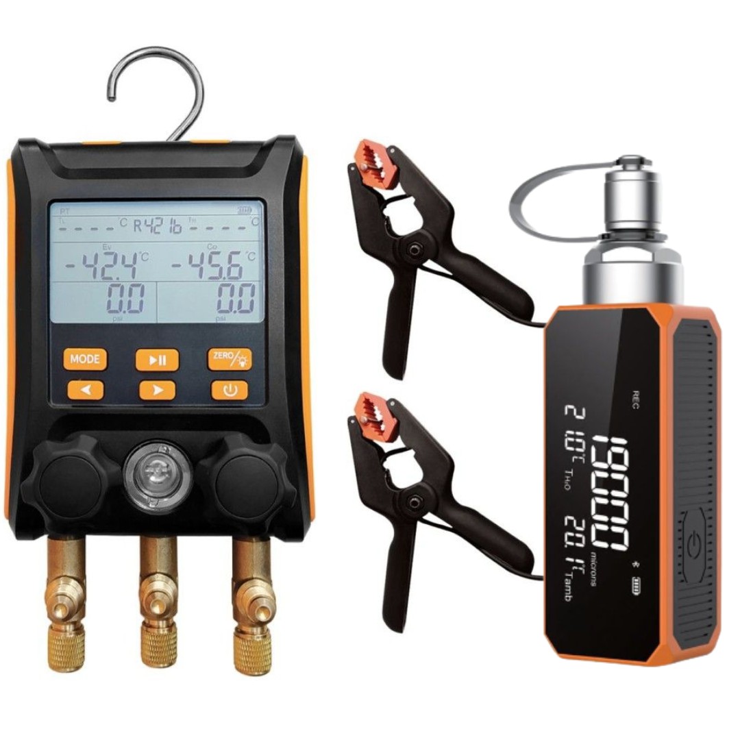 Manifold Digital 2 Vias Com Vacuômetro Digital SURYHA - Difusor ar condicionado