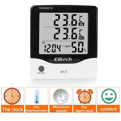 TERMOHIGROMETRO DIGITAL BT-3 ELITECH - Difusor ar condicionado