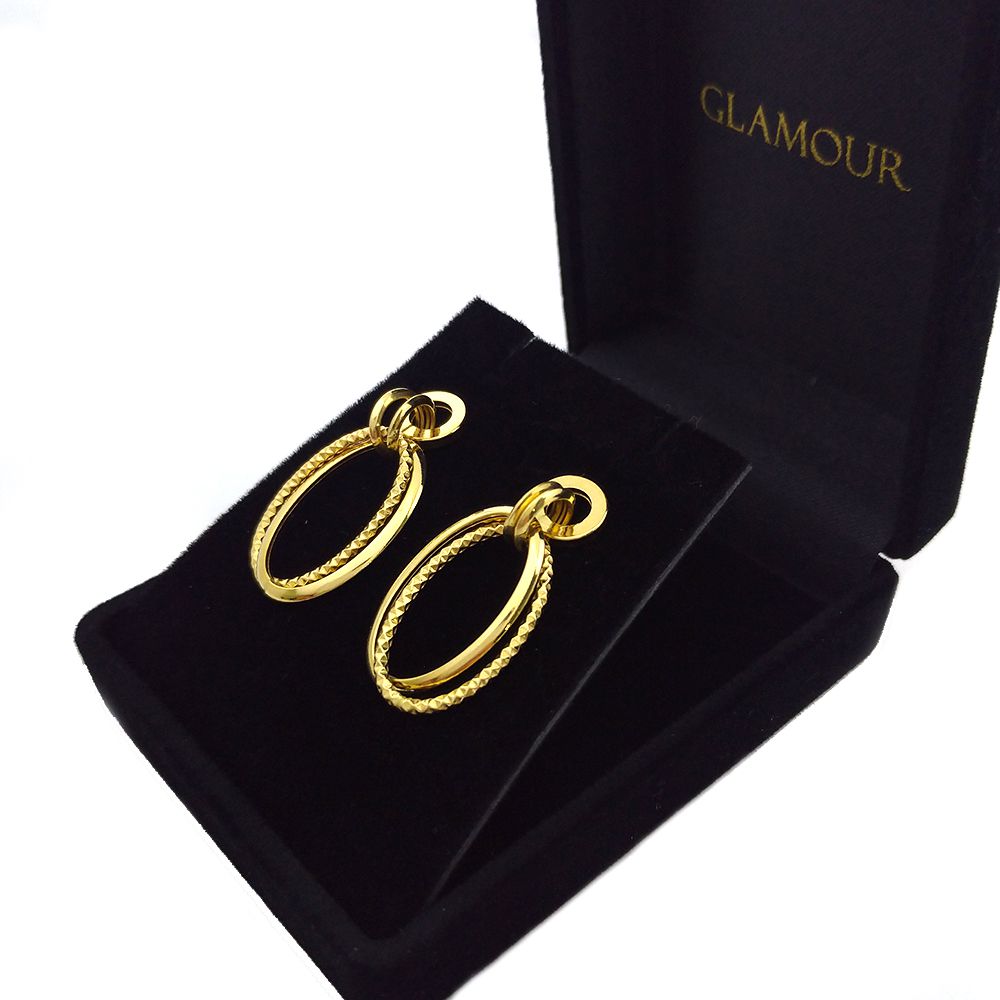 Brinco Argolas Ovais Em Ouro 18k Lisa E Trabalhada - GLAMOUR JOIAS E ...