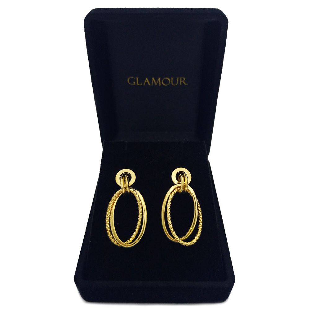Brinco Argolas Ovais Em Ouro 18k Lisa E Trabalhada - GLAMOUR JOIAS E ...