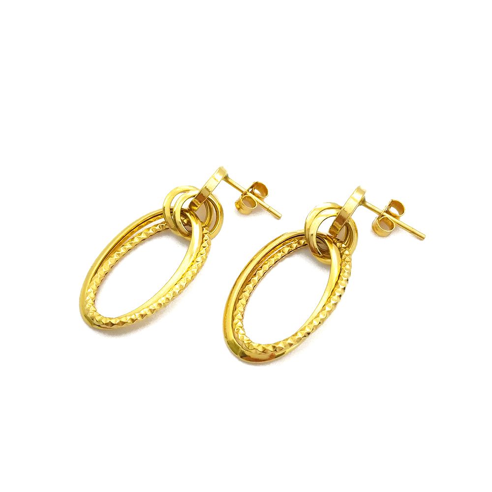 Brinco Argolas Ovais Em Ouro 18k Lisa E Trabalhada - GLAMOUR JOIAS E ...