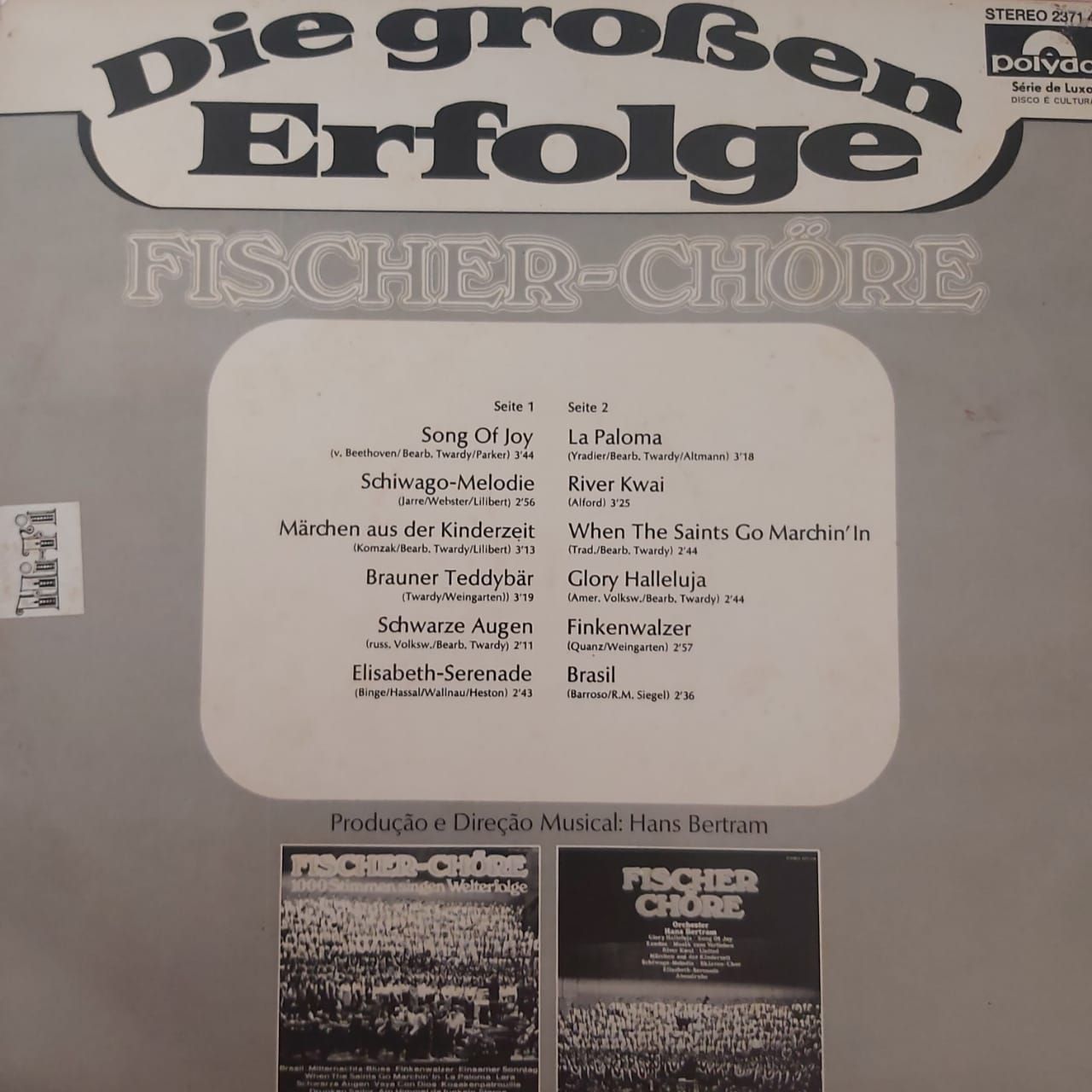 LP - Fischer-Chöre - Orchester Hans Bertram – Die Großen Erfolge ...