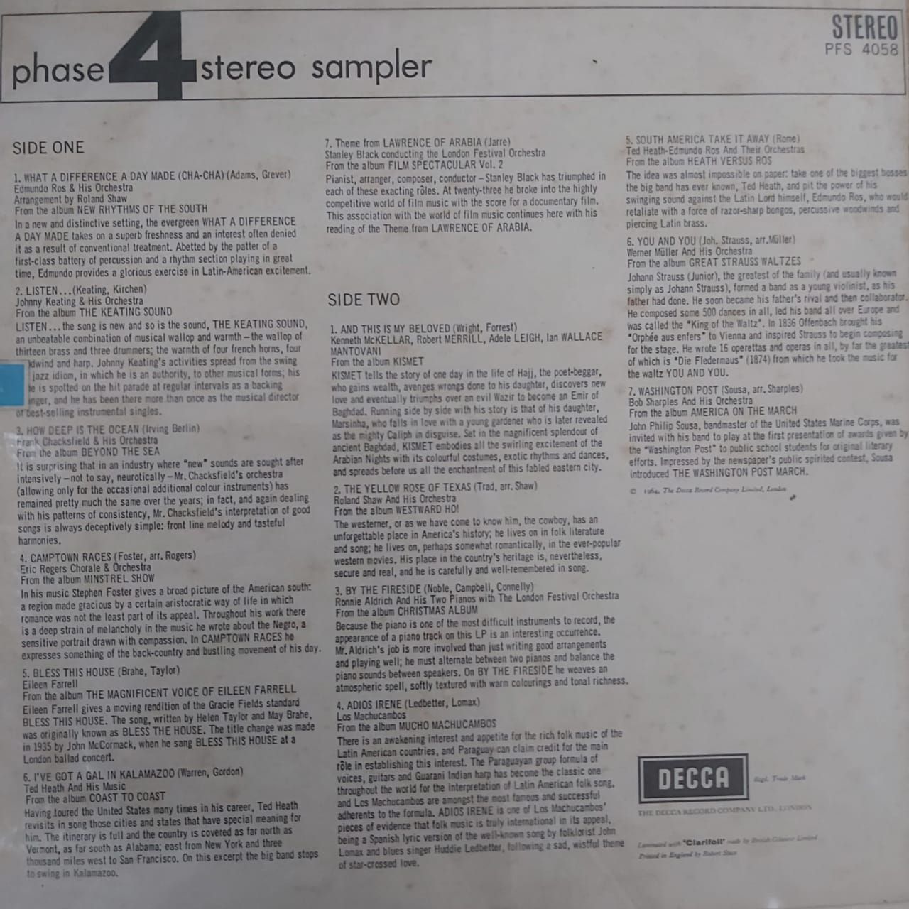 LP - Phase 4 Stereo - Sampler (Vários Artistas) (Importado UK ...