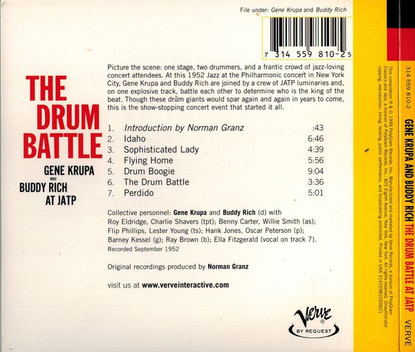 CD - Gene Krupa And Buddy Rich – The Drum Battle - Gene Krupa And Buddy Rich At JATP - IMP (US ...