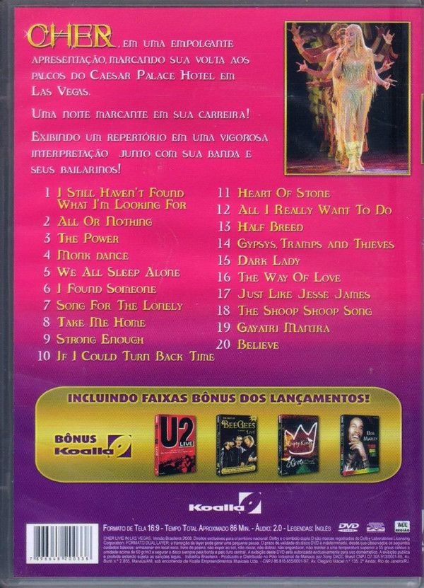 DVD - Cher – Live In Las Vegas - Colecionadores Discos - vários títulos ...