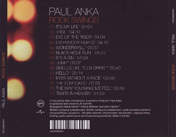 CD - Paul Anka – Rock Swings - Colecionadores Discos - vários títulos em Vinil, CD, Blu-ray e DVD