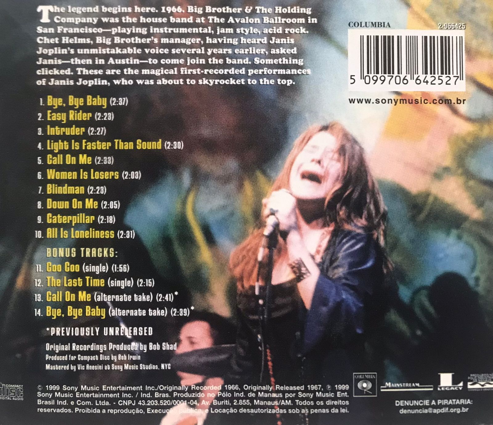 CD - Big Brother & The Holding Company Featuring Janis Joplin – Big ...