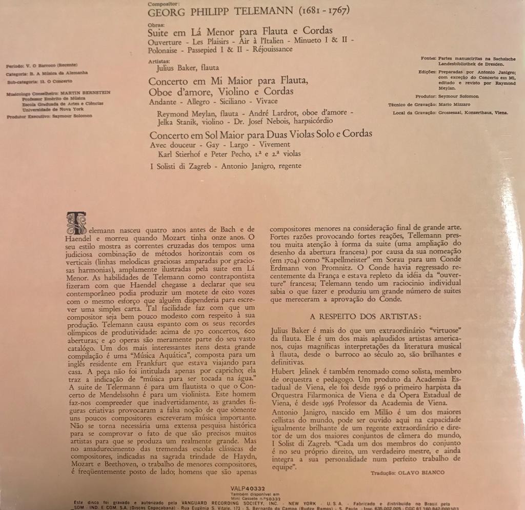 LP - George Philipp - Telemann - Colecionadores Discos - vários títulos ...