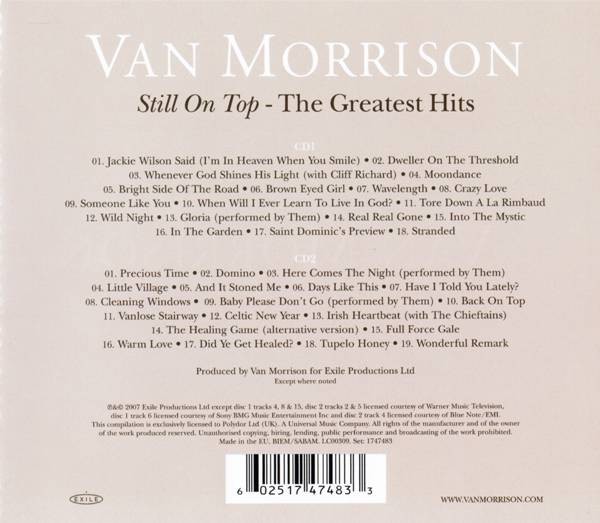 CD - Van Morrison – Still On Top - The Greatest Hits - Colecionadores ...